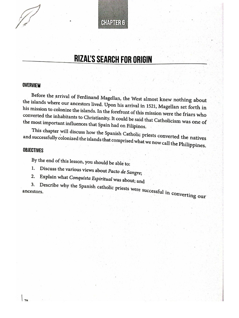Chapter 6 - Rizal's Search for Origins | PDF