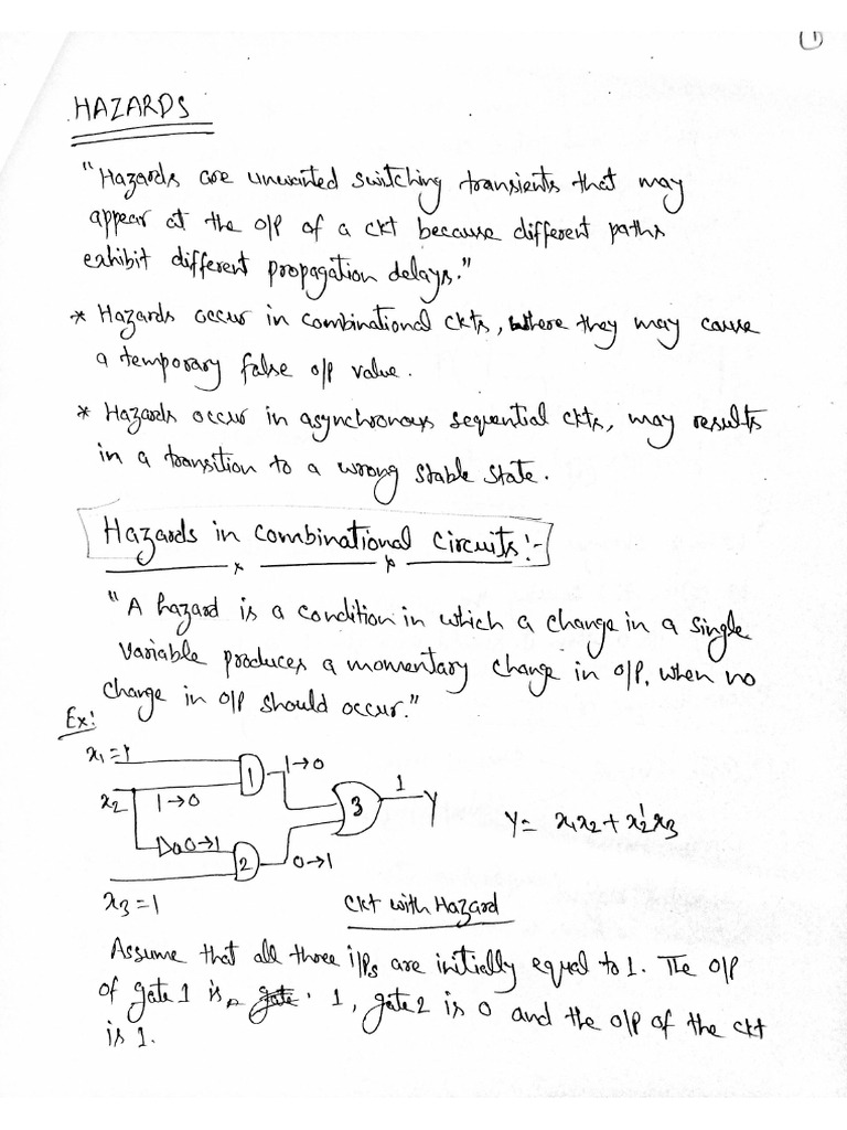 Hazard Digital Electronics Hand Written Notes | PDF Hazard Digital Electronics Hand Written Notes | PDF