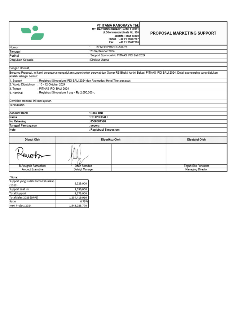Proposal - Support Konsumsi RS Pindad 25 November 2024-1-3 | PDF