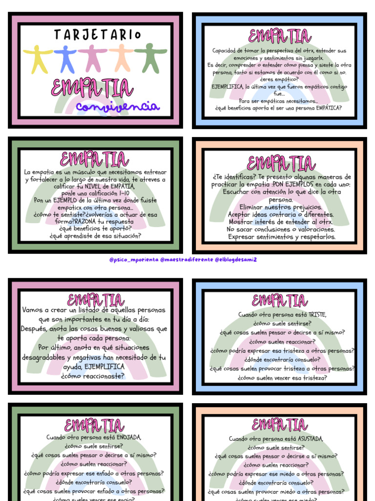 Empatía Tarjetas | PDF | Empatía | Psicología Social