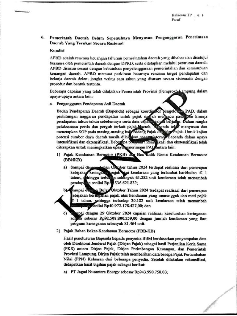 No 6 Konsep Temuan BPK Nov 2024 | PDF