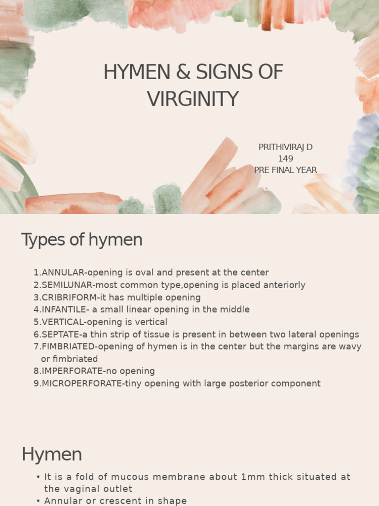 Types of Hymen and Virginity Signs | PDF