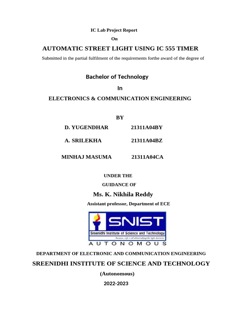 project report IC | PDF | Electrical Network | Resistor