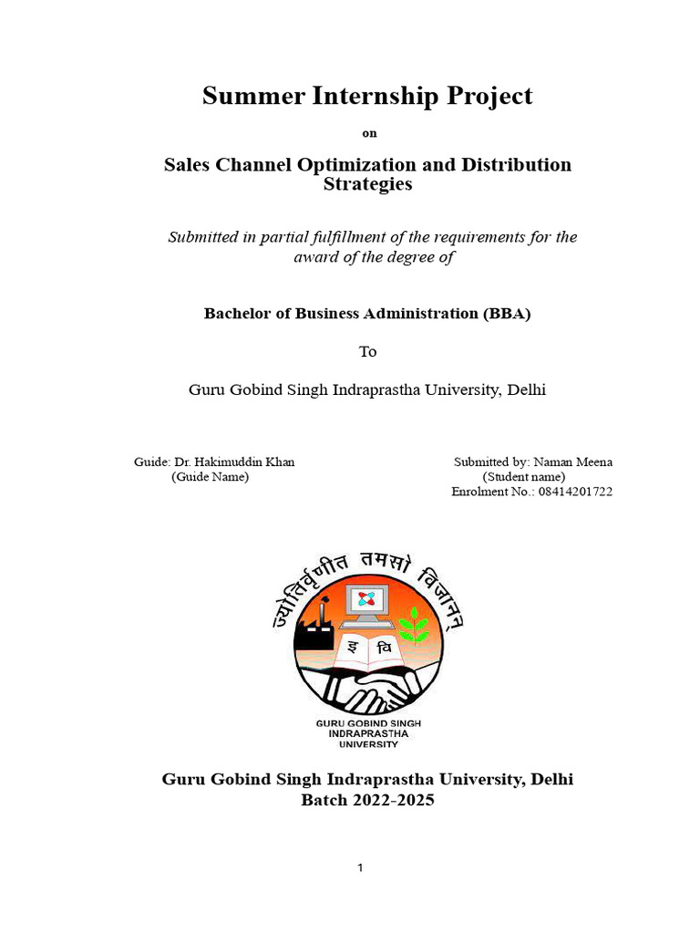 Summer Internship Project - Naman | PDF | Adhesive | Marketing