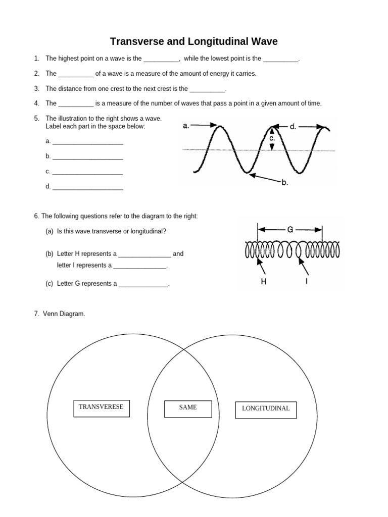 Wave Properties Worksheet | PDF