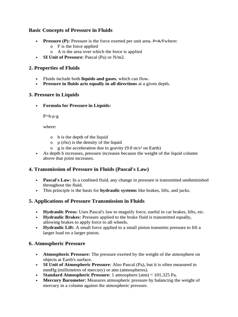 Physics Pressure | PDF | Pressure | Pascal (Unit)