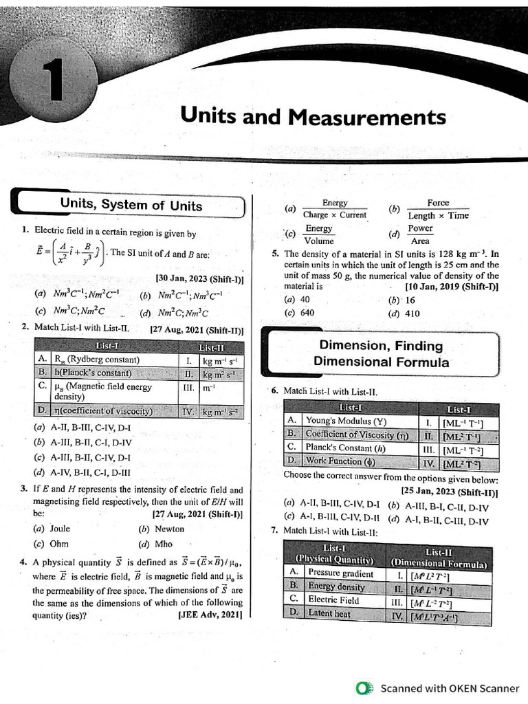 JEE PYQs Physics Last 5 Yea - (Z-Library) - 1 | PDF