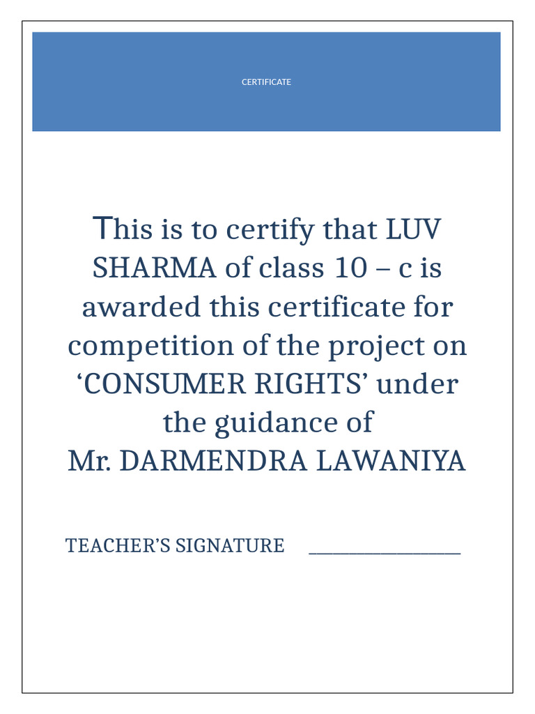 SST Certificate | PDF