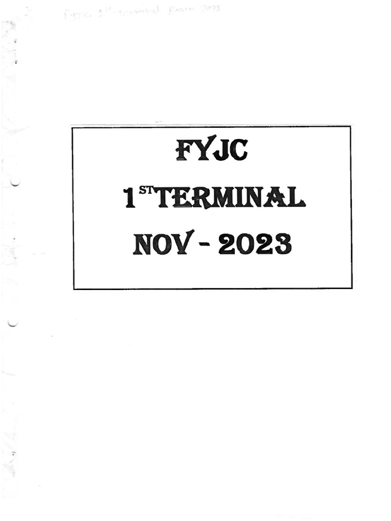 Fyjc I Terminal Nov-2023-2024 | PDF