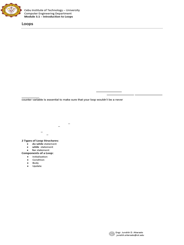 Module 3.1 - Introduction To Loops | PDF | Control Flow | Software Development