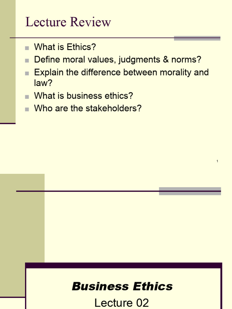 Business Ethics Lecture-2 | PDF | Utilitarianism | Morality