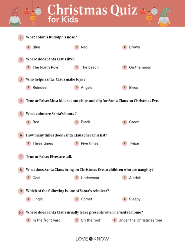 2500 Childrens Christmas Quiz | PDF | Santa Claus | Christmas