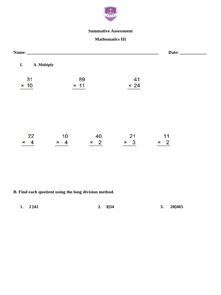 Q2 Summative Math 3 (1) | PDF