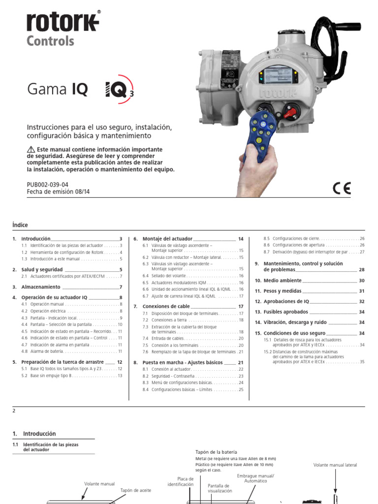 Manual de Actuadores Rotork | PDF | Diodo emisor de luz | Tornillo