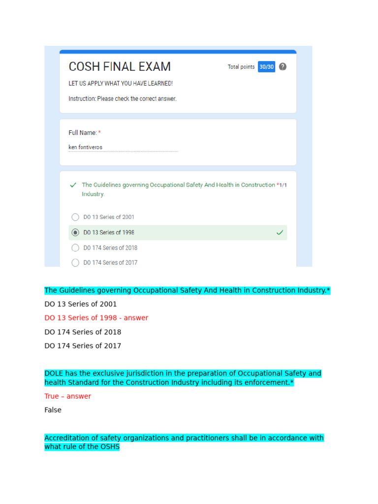 COSH Guidelines for Construction Safety | PDF | Occupational Safety And ...