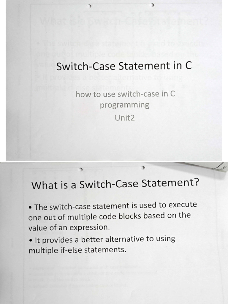 Switch Case Statement in C | PDF