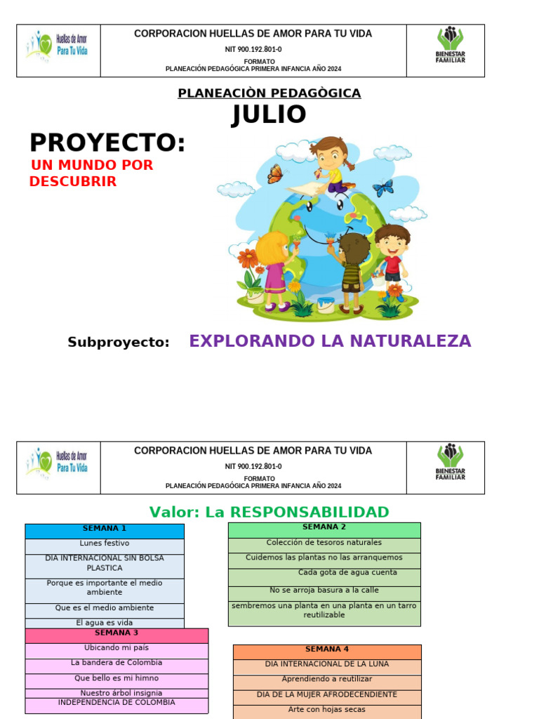 Planeaciòn Julio Tati | PDF | Amor