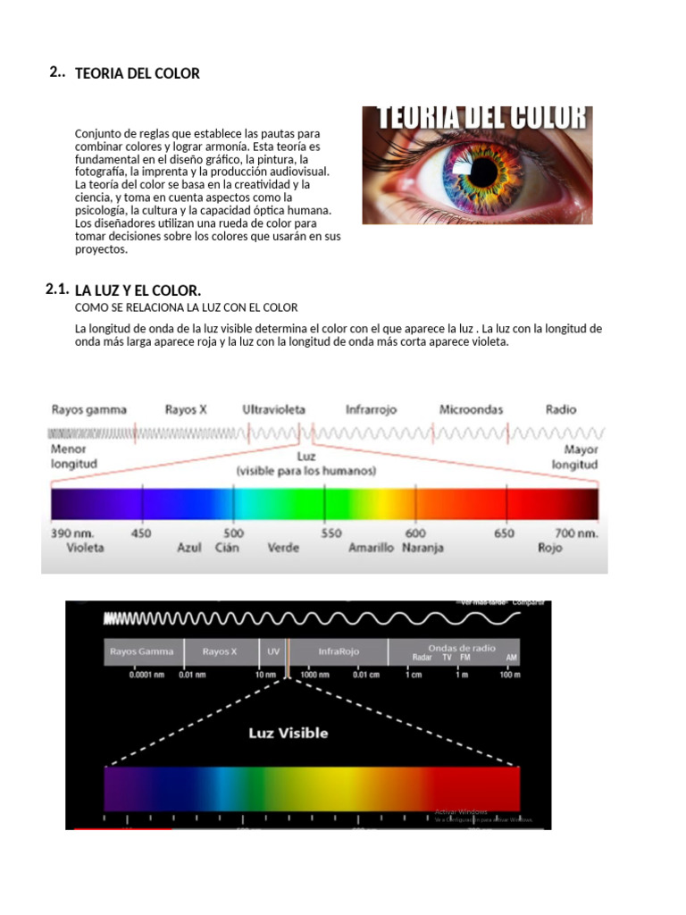 TEMA 2 (Color) | PDF | Color | Espectro electromagnético