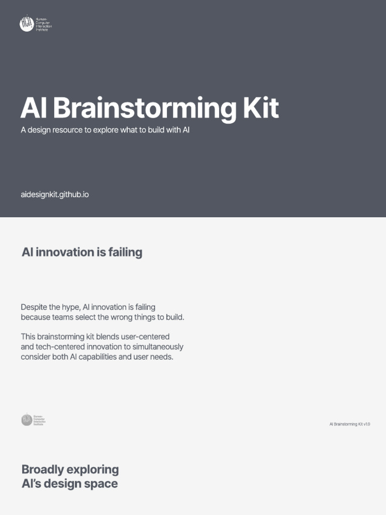 AI Brainstorming Kit v1 | PDF | Artificial Intelligence | Intelligence ...