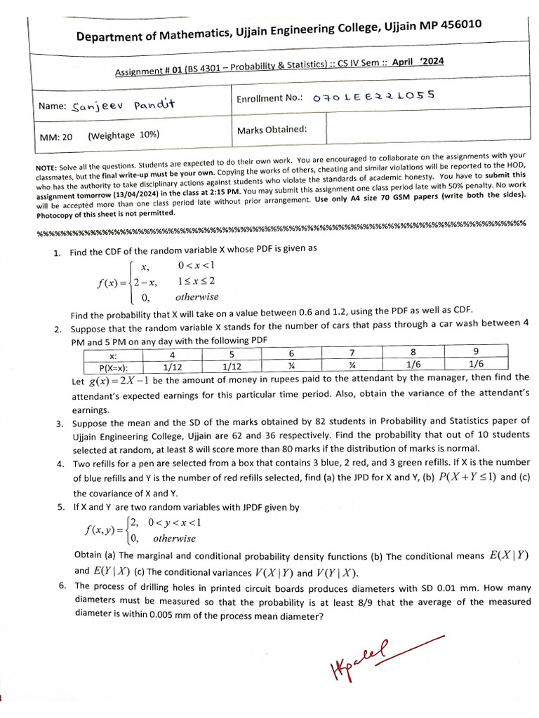 Assignment 1 Soln | PDF