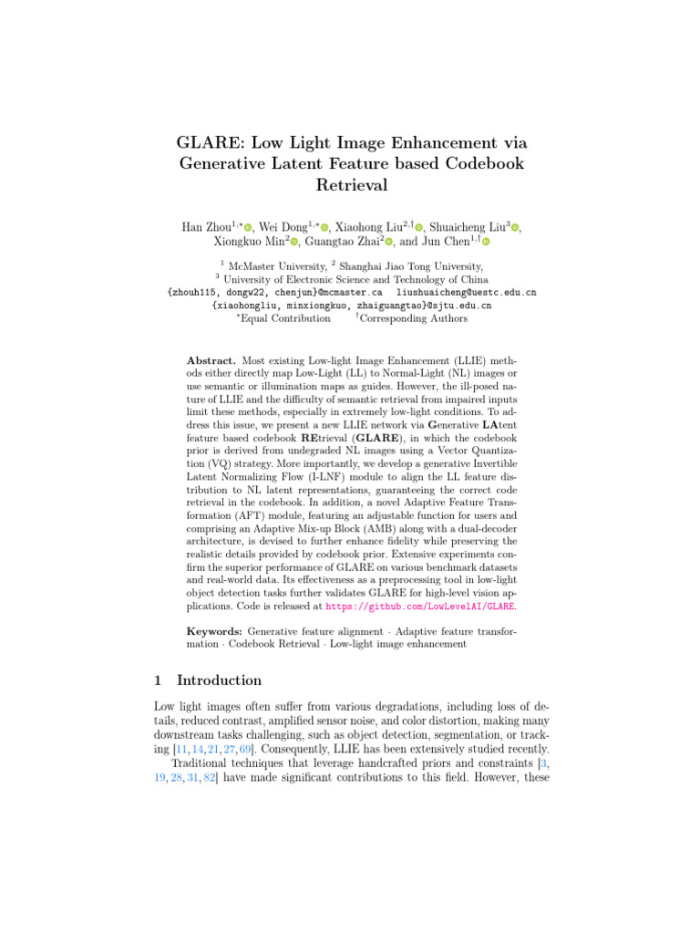 GLARE Low Light Image Enhancement Via | PDF | Artificial Intelligence ...