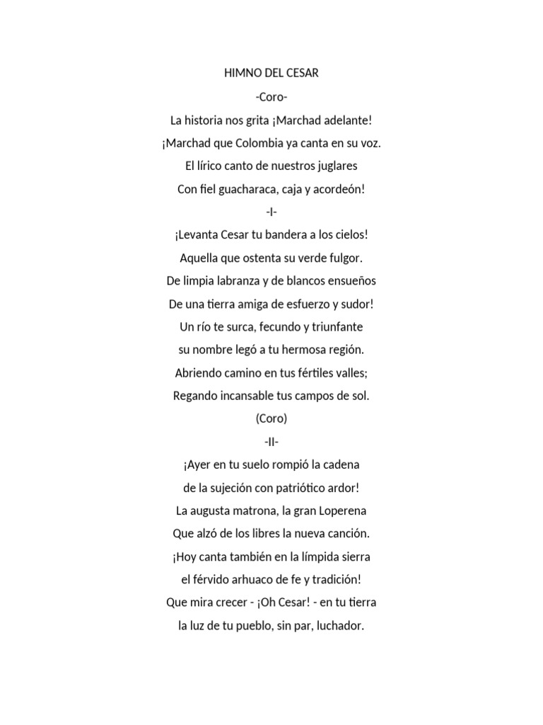 Himno Del Cesar | PDF