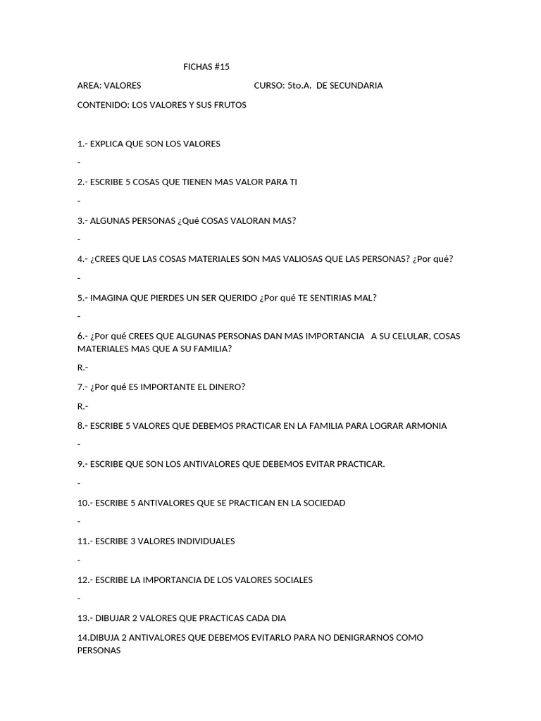 5to Ficha 15 3er.trim Uyp | PDF