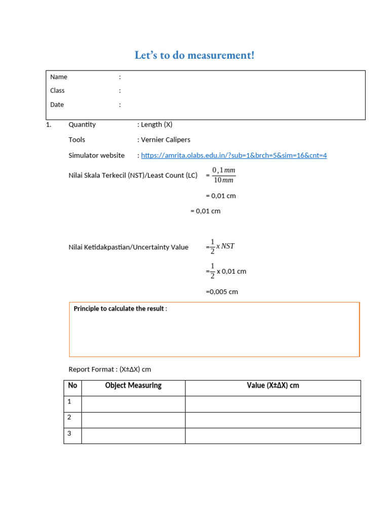 measurement worksheet kirim | PDF | Physical Quantities | Electronics