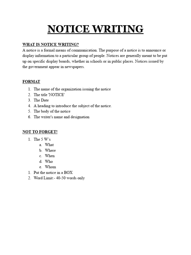 Notice Writing-2 | PDF