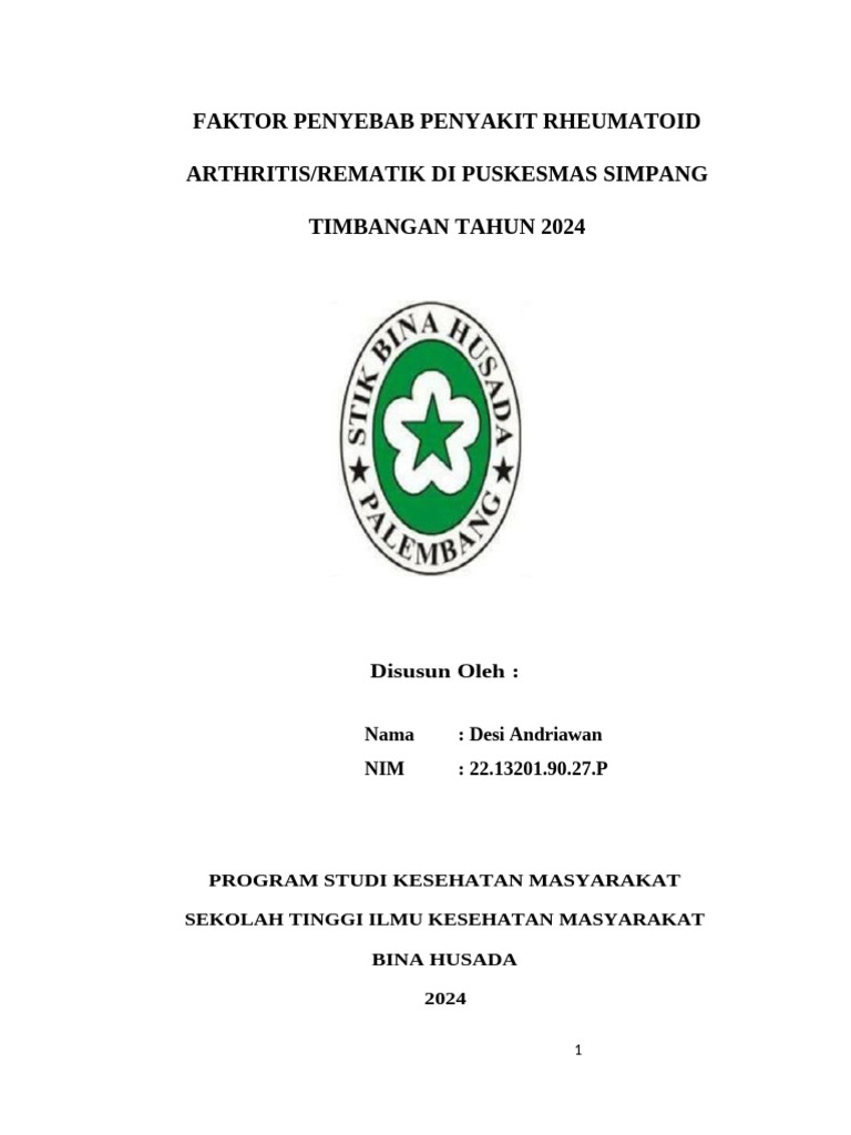 Laporan Magang Di Puskesmas DESI ANDRIAWAN (22.13201.90.27.P) - PSKM ...