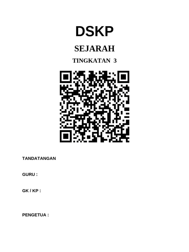 DSKP Sejarah | PDF