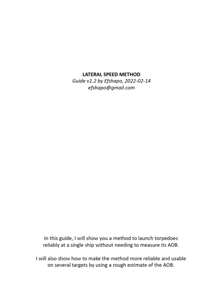 Lateral Speed Method Guide - by Efshapo | PDF | Accuracy And Precision