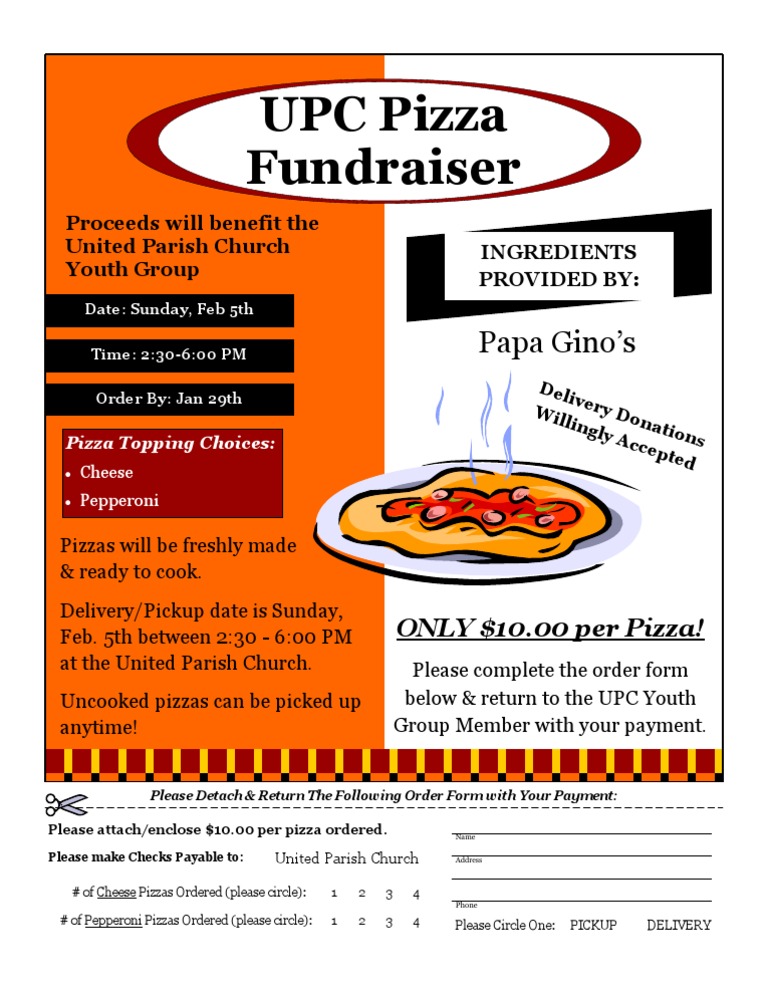UPC Pizza Fundraiser Order Form | PDF