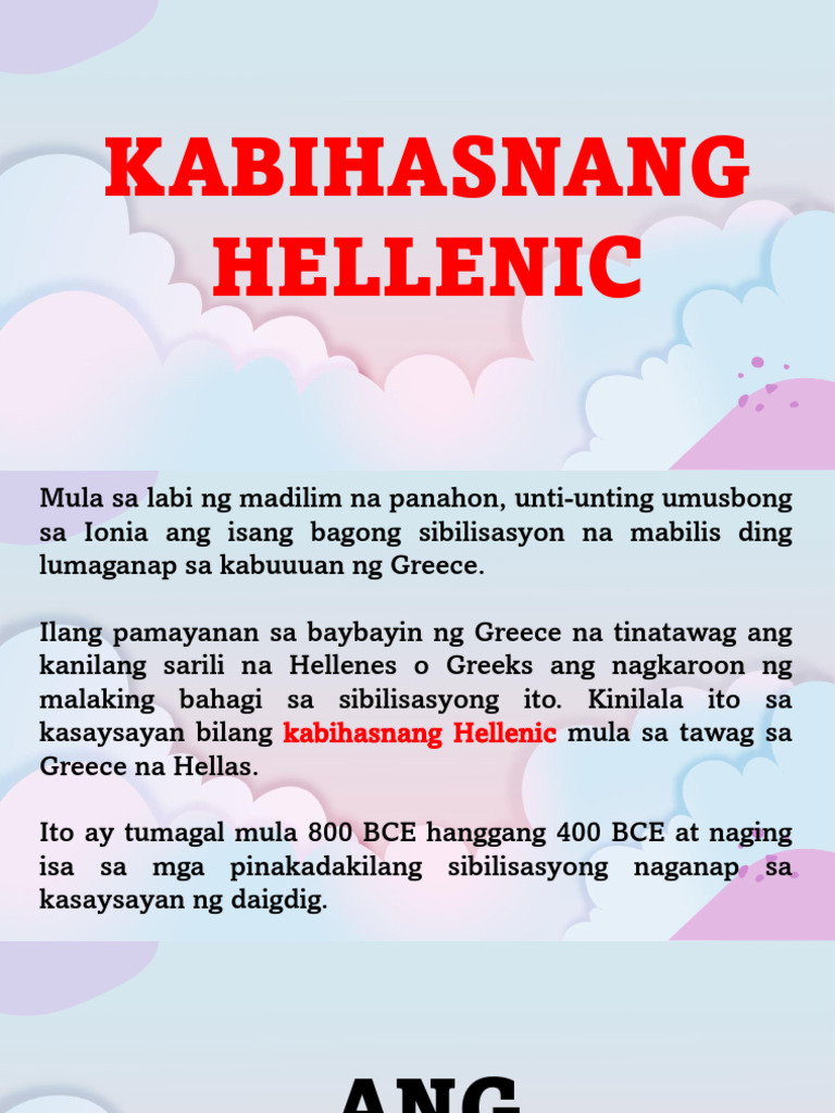 Q2 Lesson-2 Kabihasnang-Hellenic | PDF