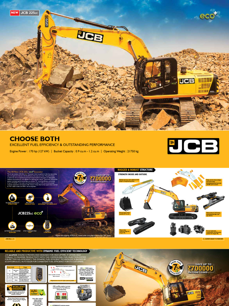 JCB 225LC Eco Brochure | PDF | Vehicles