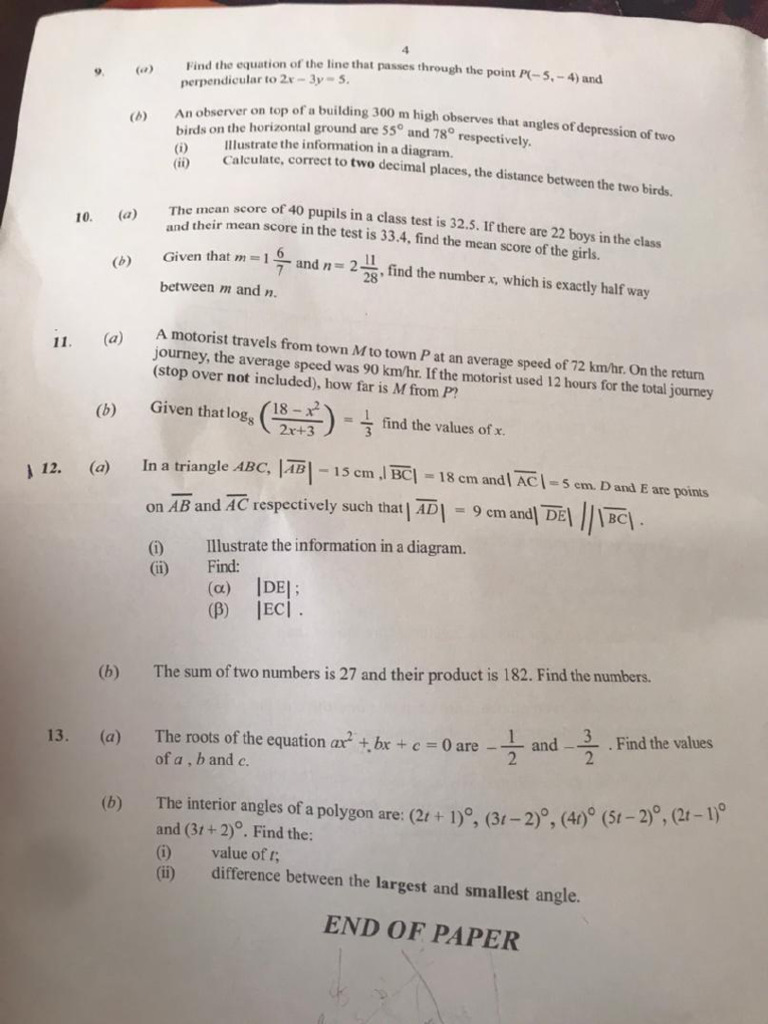 NOVDEC - 2024 Core Mathematics Theory | PDF