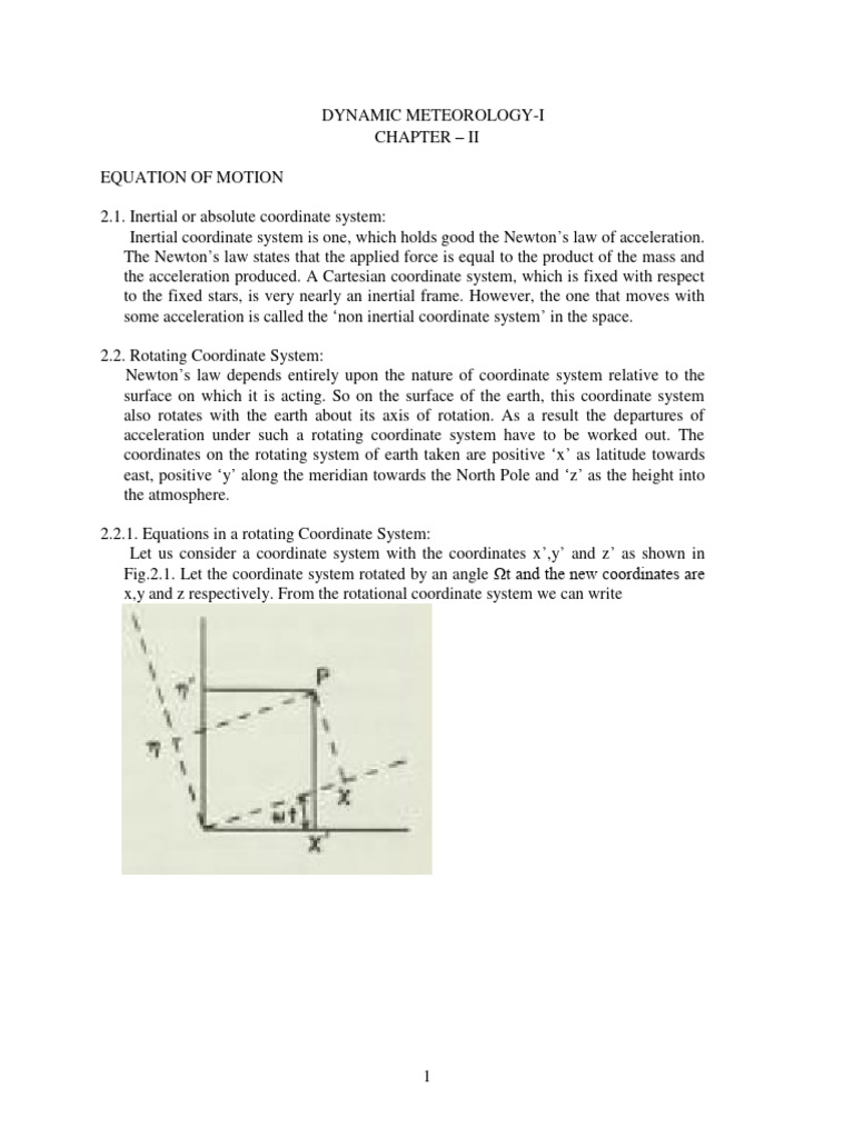 Meteorology: Equations of Motion | PDF | Rotation Around A Fixed Axis ...