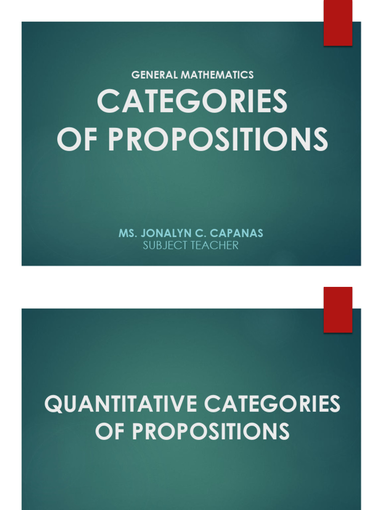 Categories-of-Proposition | PDF | Triangle | Algebra