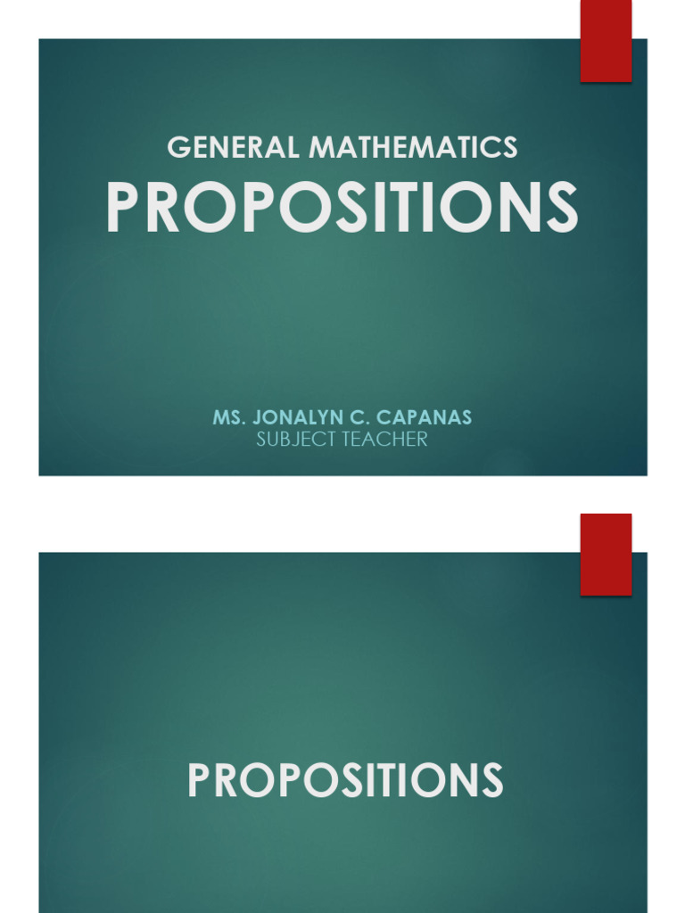 PROPOSITIONS | PDF | Proposition | Truth