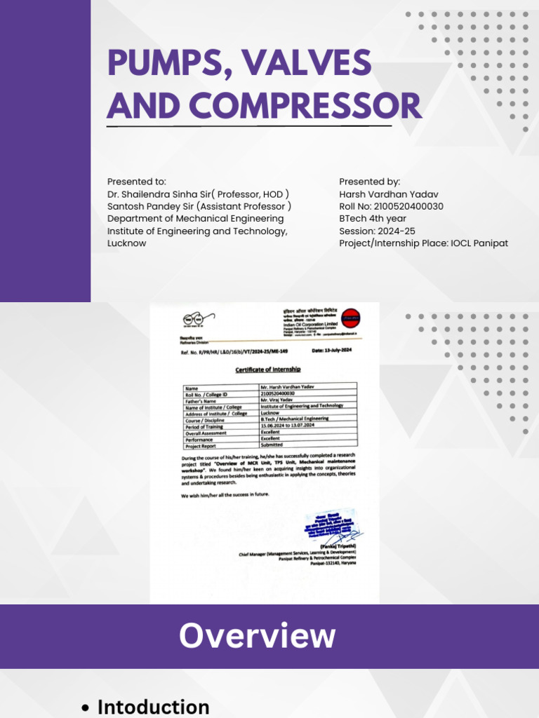 Harsh ppt | PDF | Pump | Continuum Mechanics