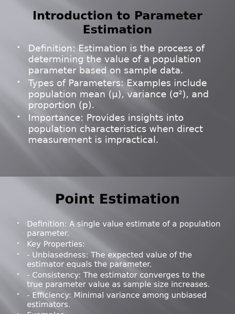 Parameter Estimation Slides | PDF