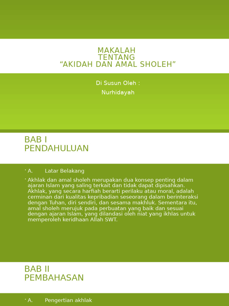 Aqidah Dan Amal Sholeh Dayu | PDF