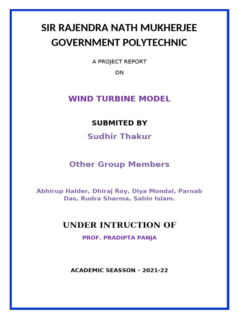 Abhirup (1) | PDF | Wind Turbine | Turbine