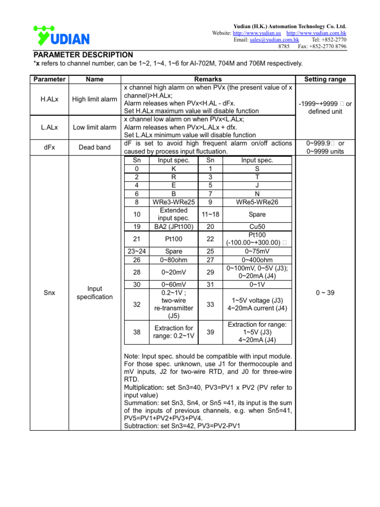Automation Parameter Guide | PDF | Electrical Engineering | Electronics