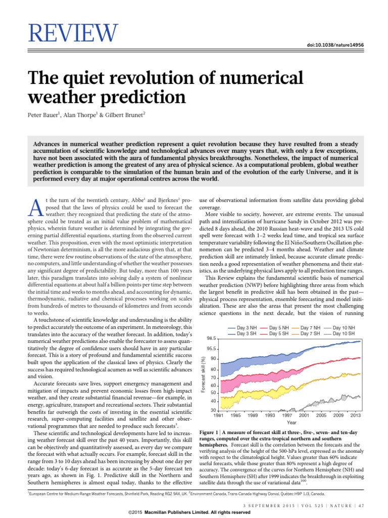 BauerThorpeBrunet15 | PDF | Numerical Weather Prediction | Weather ...