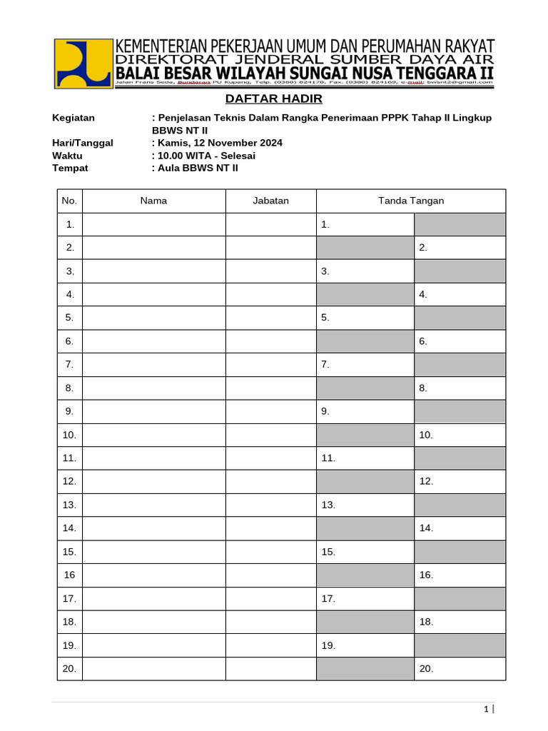 Absen Rapat TILONG RAKNAMO | PDF