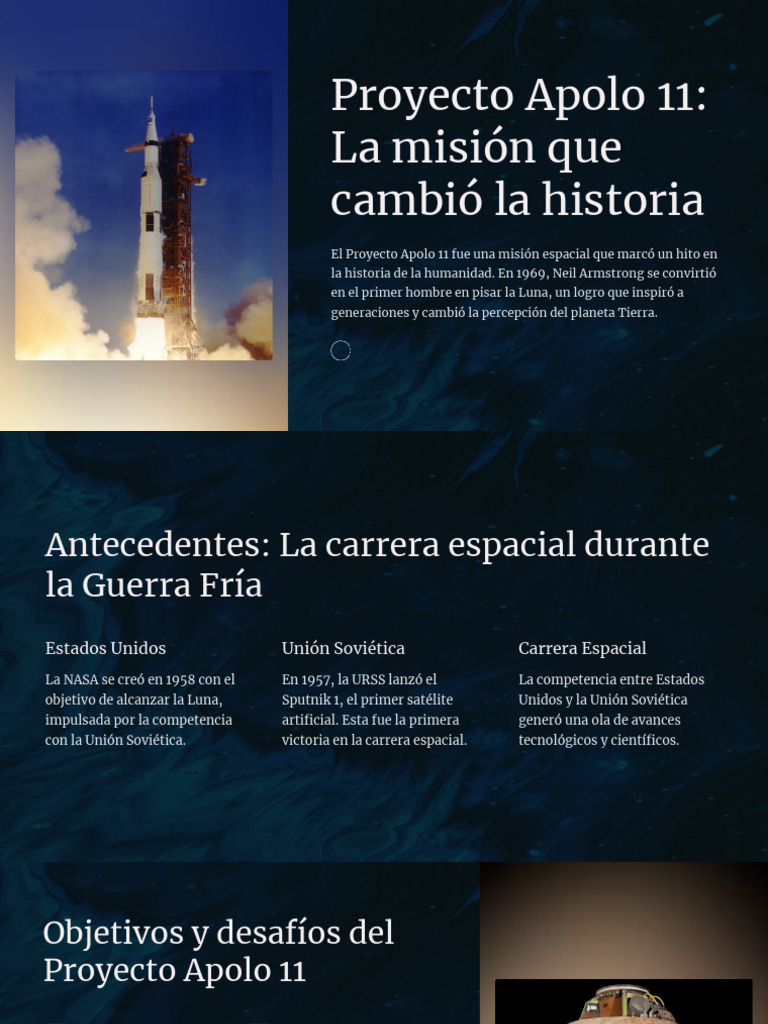 Proyecto Apolo 11 La Mision Que Cambio La Historia - PPTX - 20241009 - 112455 - 0000 | PDF ...
