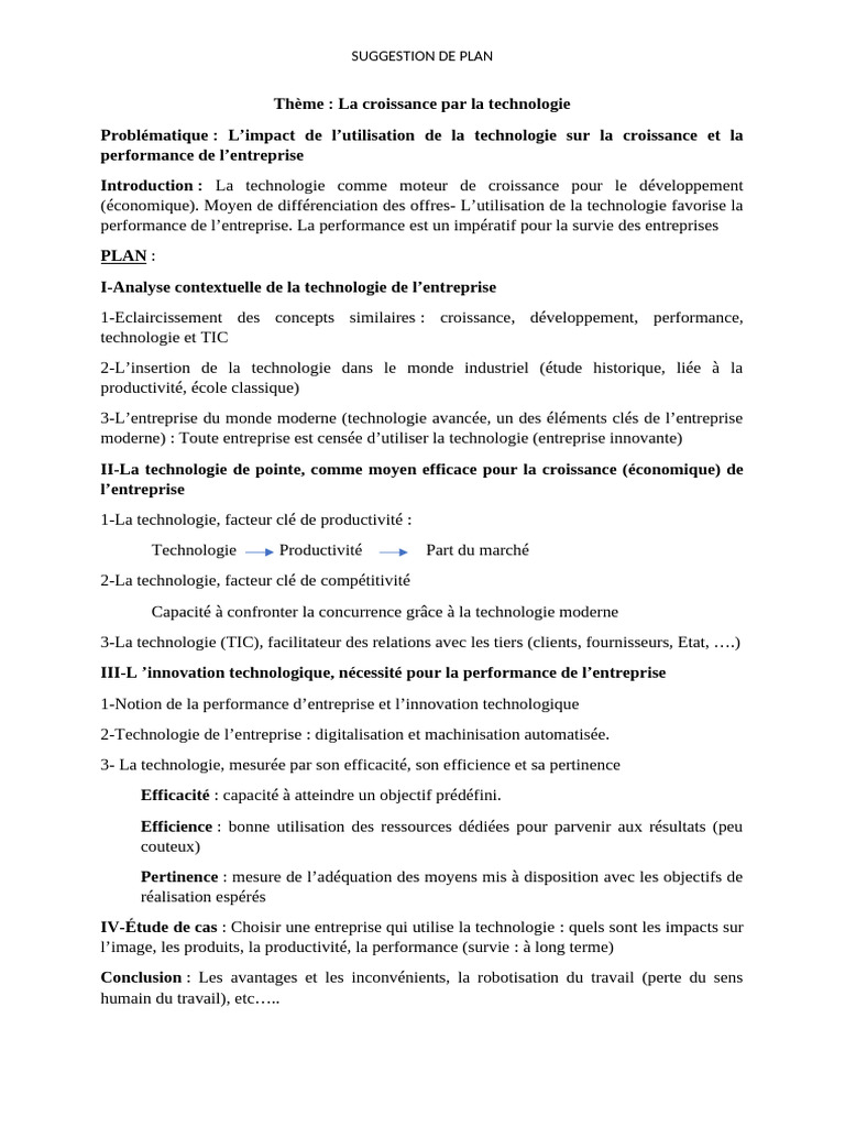 Impact de la technologie sur la croissance | PDF