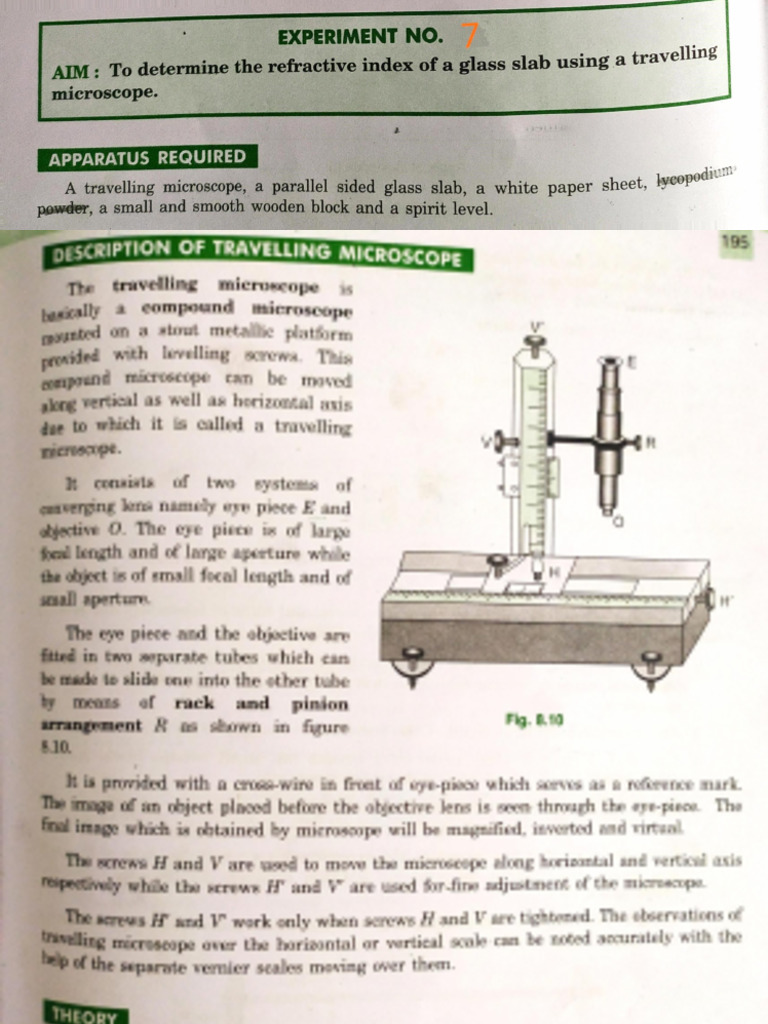 Travelling Microscope Experiment | PDF | Optics | Electromagnetic Radiation