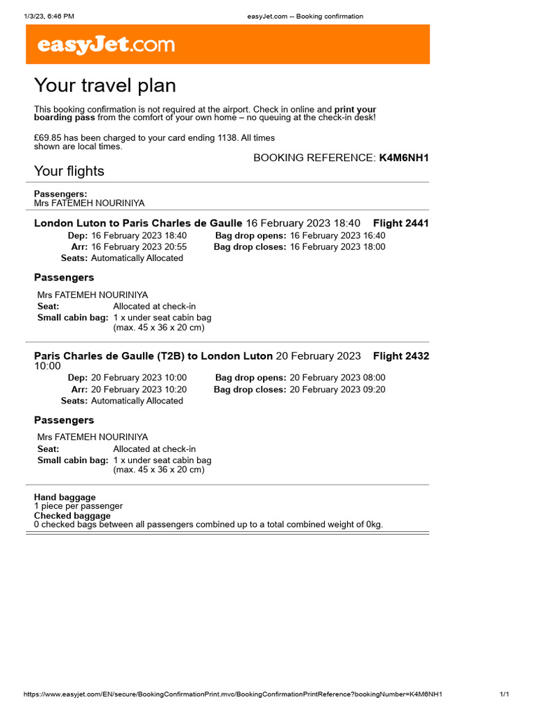 Booking Confirmation | PDF